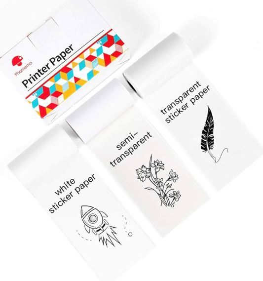 Thermal Label Sticker Roll 53mm x 30mm (2.2") – DT-L for Phomemo M02S ...