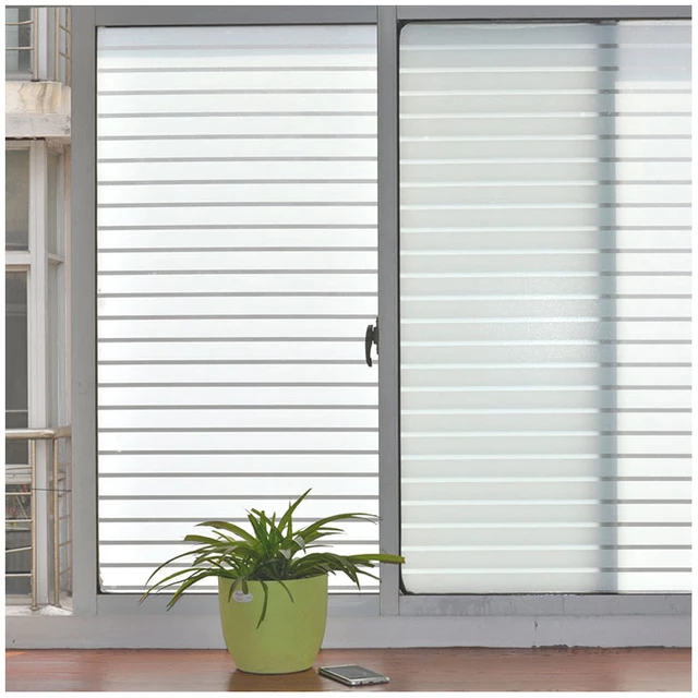 2M Stripe Patterns Opaque Frosted Window Films Vinyl Static Cling Self ...