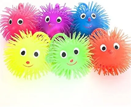 Light Up Flashing Spiky Puffer Ball with Smiley Face | Daraz.com.bd