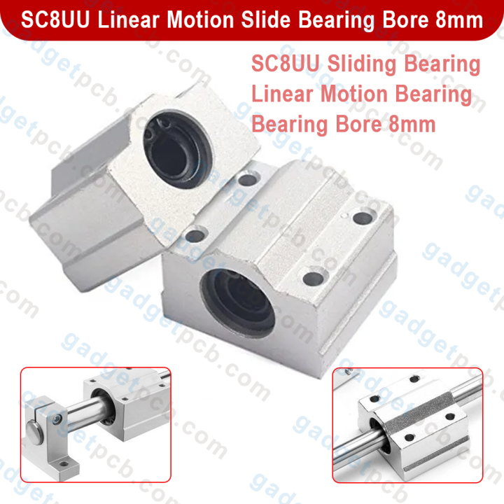 Aluminum SC8UU Linear Motion 8mm Ball Bearing Slide Bushing 34x30x22mm Solid Polymer Linear ...