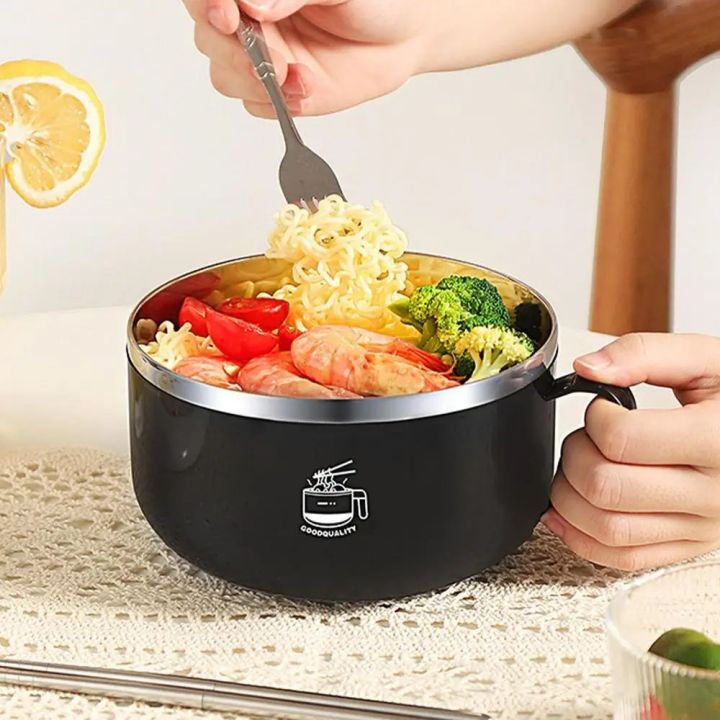 Lunch Container 1300ml Ramen Bowl Stainless Steel with Chopsticks and ...