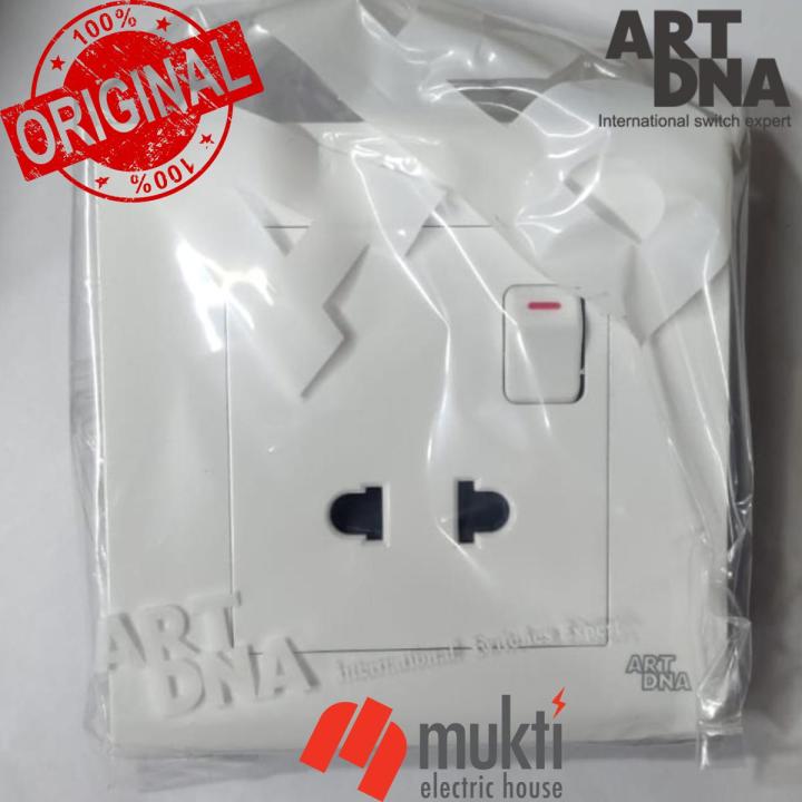 Art DNA E3 White Series 10A Two Pin Socket with Switch 2Pin Electrical Wall Outlet ARTDNA ...