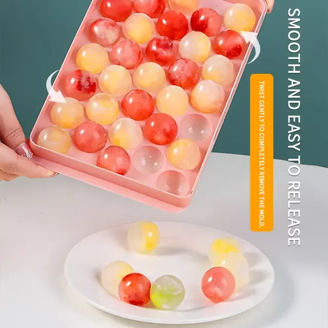 Round Ice Cube Tray With Storage Box Creative Quick Release Ice Cube ...