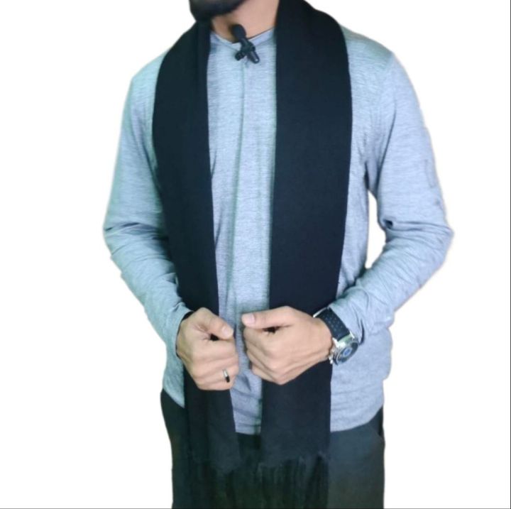 White Wool Blend Muffler With Unique Design | Daraz.com.bd