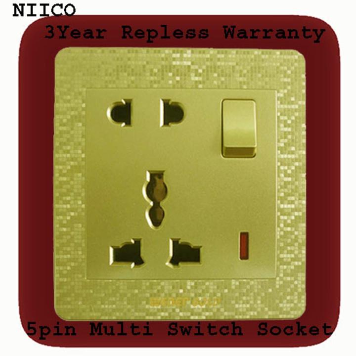 Exclusive Winer Gold 5 Pin Multi Switch Socket-(3 Years Repless ...