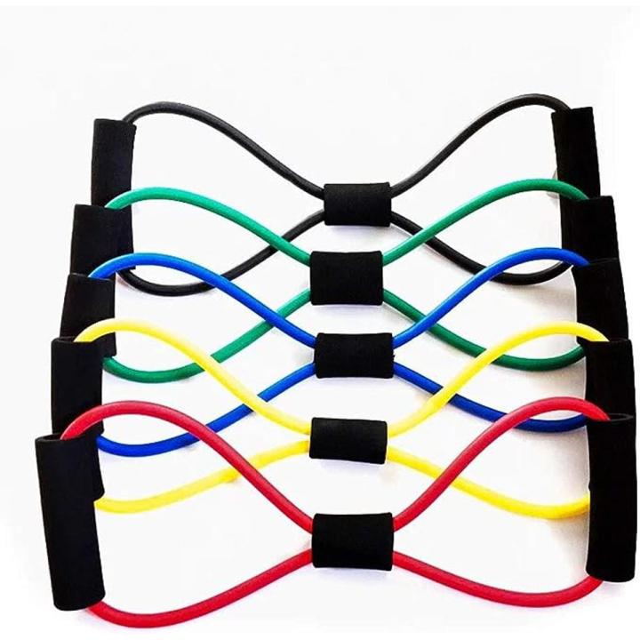 8 Shaped Yoga Fitness Resistance Bands Figure-of-Eight Chest Expander ...