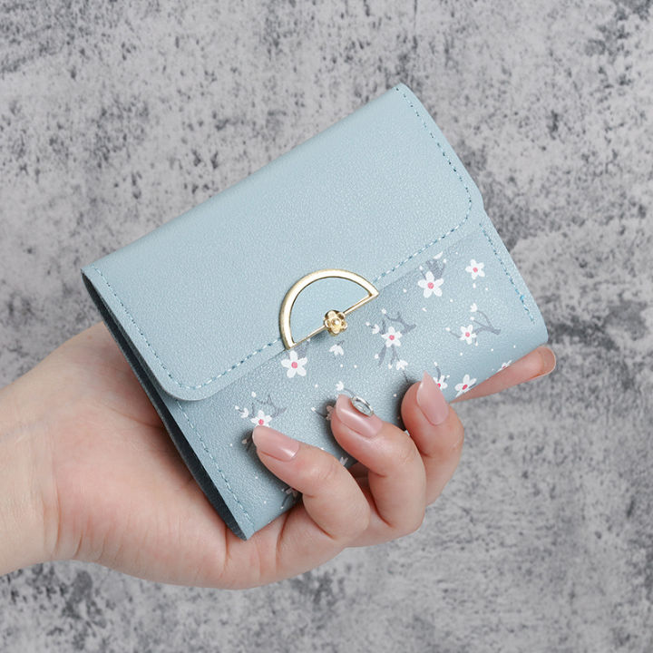 Flower Printed Purse Women Wallet Cash Bag Ladies Clutch Short Wallet ...