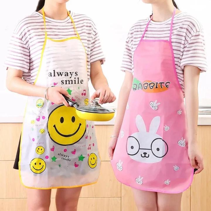 Women PVC Oil Proof wipeable waterproof kitchen Apron | Daraz.com.bd