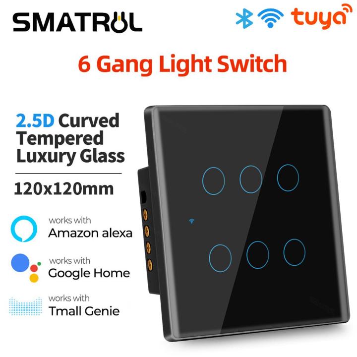 SMATRUL - Tuya WiFi Smart Switch - 4 gang/6 gang - 110-240V - Screen ... SMATRUL - Tuya WiFi Smart Switch - 4 gang/6 gang - 110-240V - Screen ...
