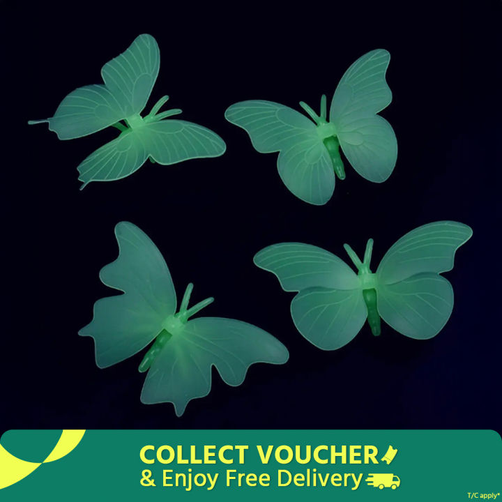 Radium butterfly-4pc/butterfly radium sticker-4pc | Daraz.com.bd