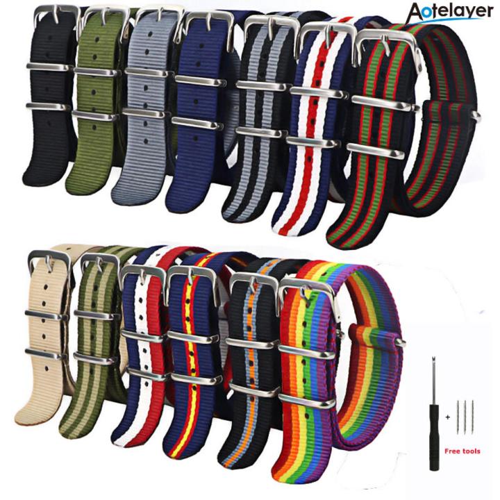 Aotelayer 18mm 20mm 22mm Width Nylon Fabric Watchband Waterproof Watch ...