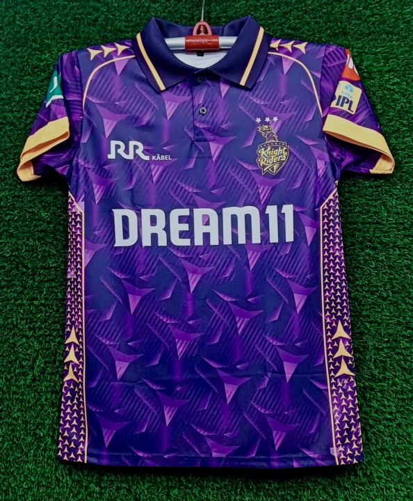 Kolkata Knight Riders Short Sleeve Cricket Jersey For Men - KKR Half ...