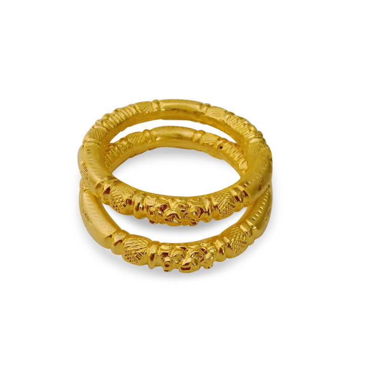 Gold Plated Bangles/Churi Ruli / Bala For Girl & Women 2 Pcs | Daraz.com.bd