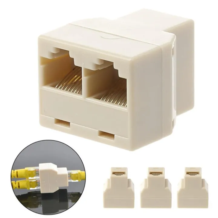 RJ45 Ethernet LAN Network Y Splitter 2 Way Adapter 3 Ports Coupler ...