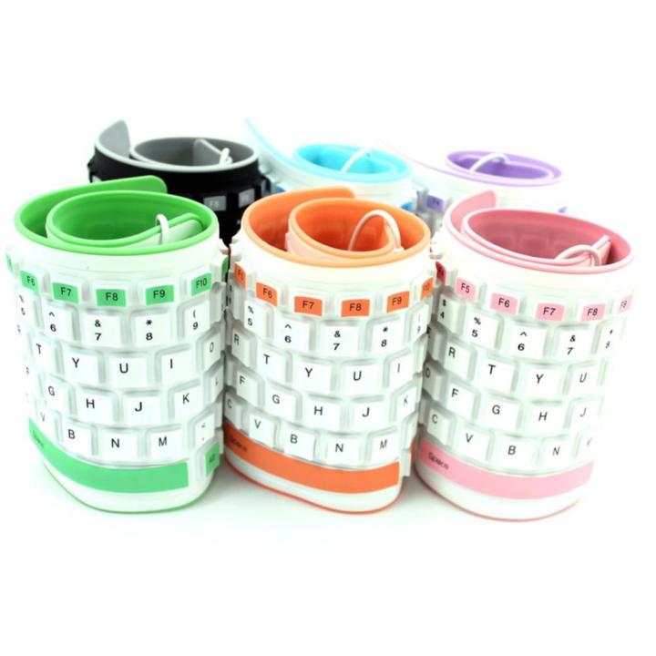 【FUPANG】Portable silent foldable silicone keyboard USB flexible soft ...