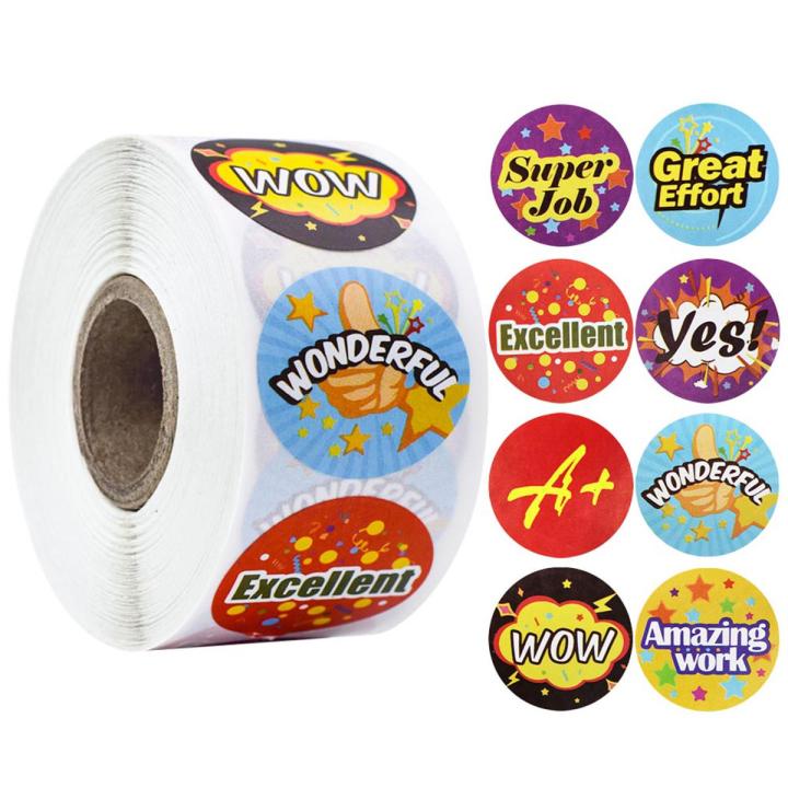 【happy one】500pcs/roll Reward Stickers Cute School Motivational ...