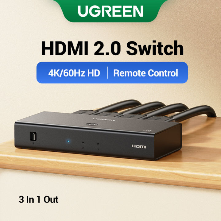 UGREEN HDMI Switch 4K@60Hz, HDMI Splitter 3 in 1 Out Support 3D HDR Dolby Atmos HDCP2.2 HDMI ...