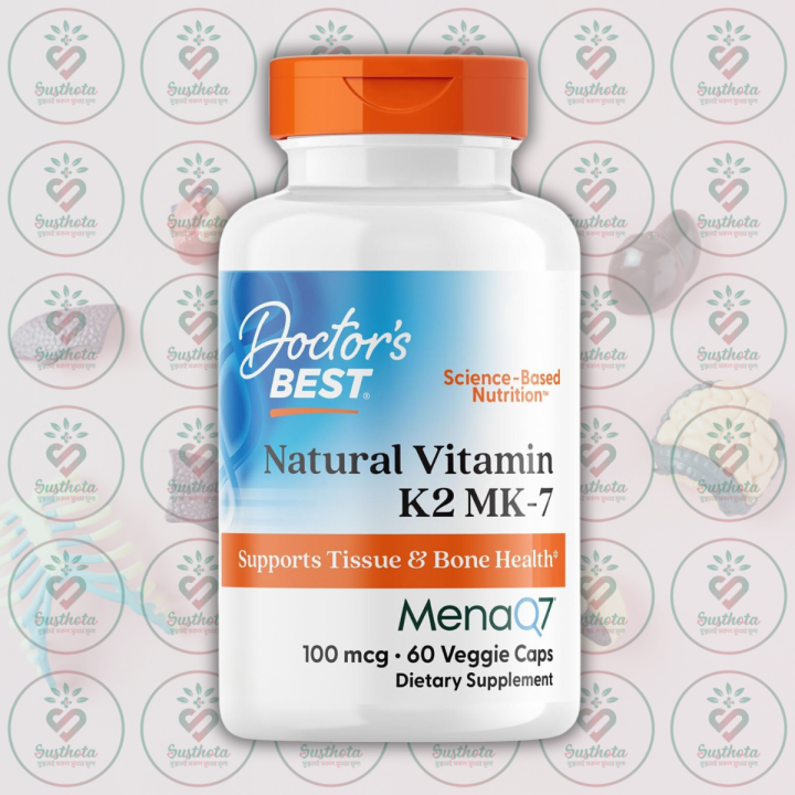 Doctor's Best Natural Vitamin K2 MK-7 – 100 mcg – 60 Veggie Capsules ...