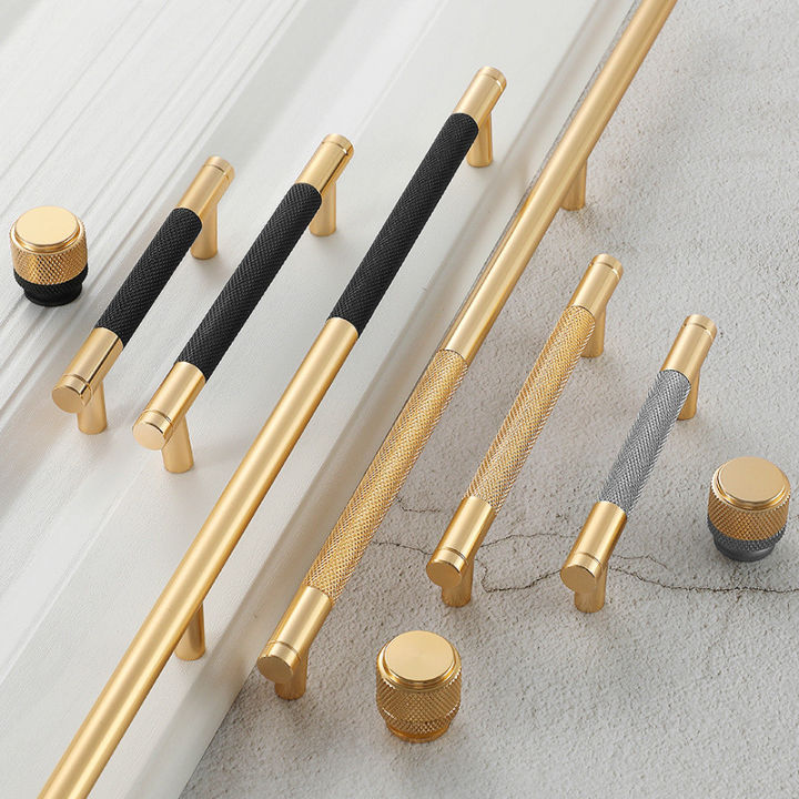 KK FING Aluminium Gold Black Furniture Door Handles Two-color Kitchen ...