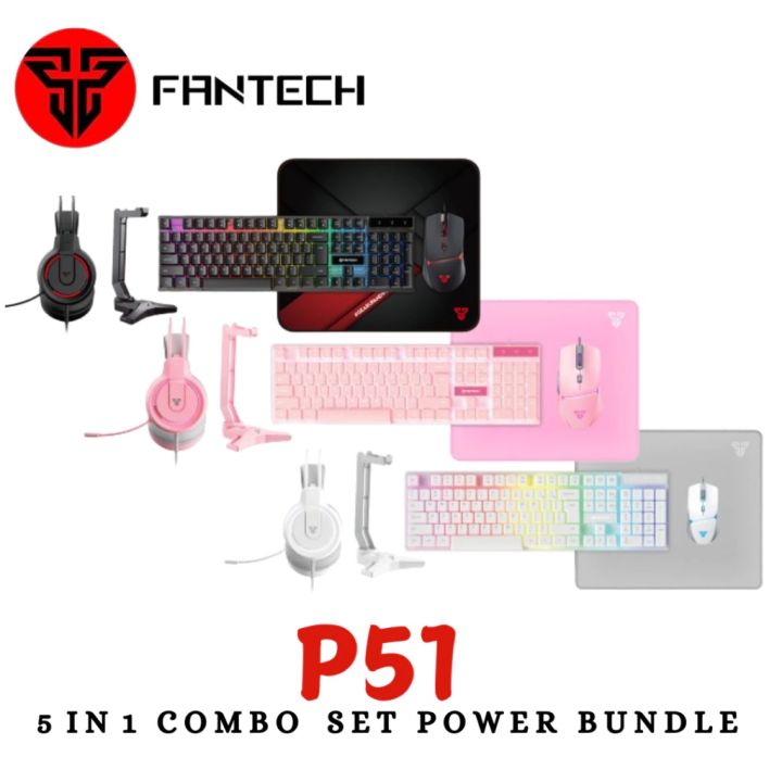 FANTECH SHIKARI P51 5in1 Power Bundle. Box Included Shikari K515 Gaming Keyboard Flash HQ53 ...