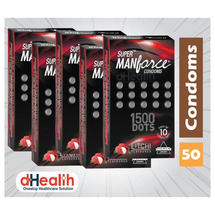Manforce - Manforce Super Litchi 1500 Dotted Condom 5s Combo Pack of 10s | Daraz.com.bd