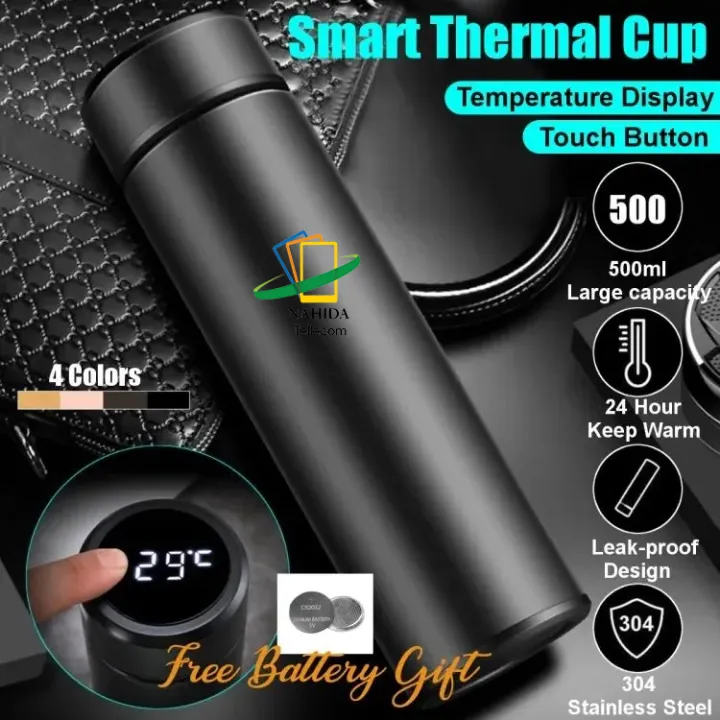 Touch Screen Stainless Steel 500Ml Vacuum Flask Smart Temperature Water ...