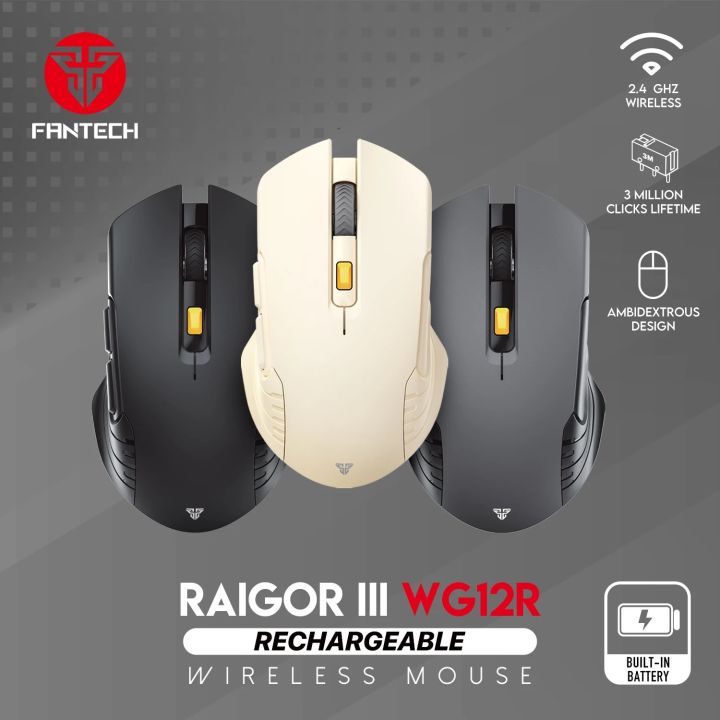 FANTECH RAIGOR III WG12 WG12R Wireless Optical Mouse Pixart 3065 and 3 ...