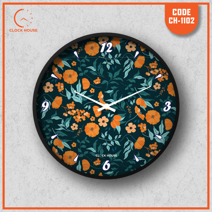 Clock House BD Floral Wall Clock Multicolor | Daraz.com.bd
