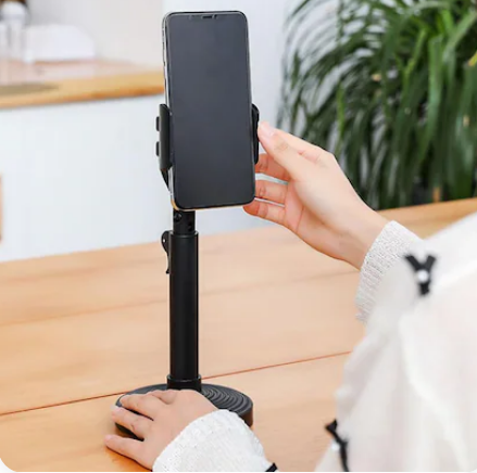 Desktop Mobile Phone Holder Stand 360 Rotate for Live Streaming Shoot ...