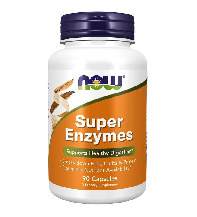 NOW Super Enzymes, HEALTHY DIGESTION, Optimize the breakdown of Fats ...
