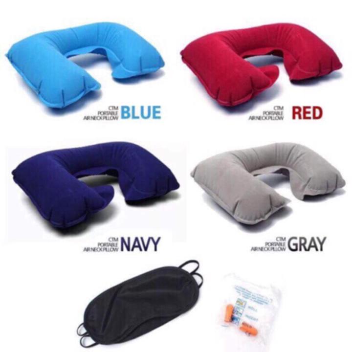 3 in 1 Travel Set Neck Pillow and Eye Mask and Ear Plug | Daraz.com.bd