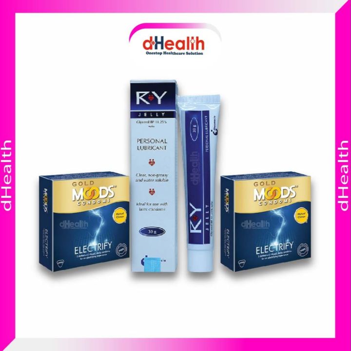 RY Jelly Personal Lubricant & 2 Moods Electrify Condom Combo Pack ...
