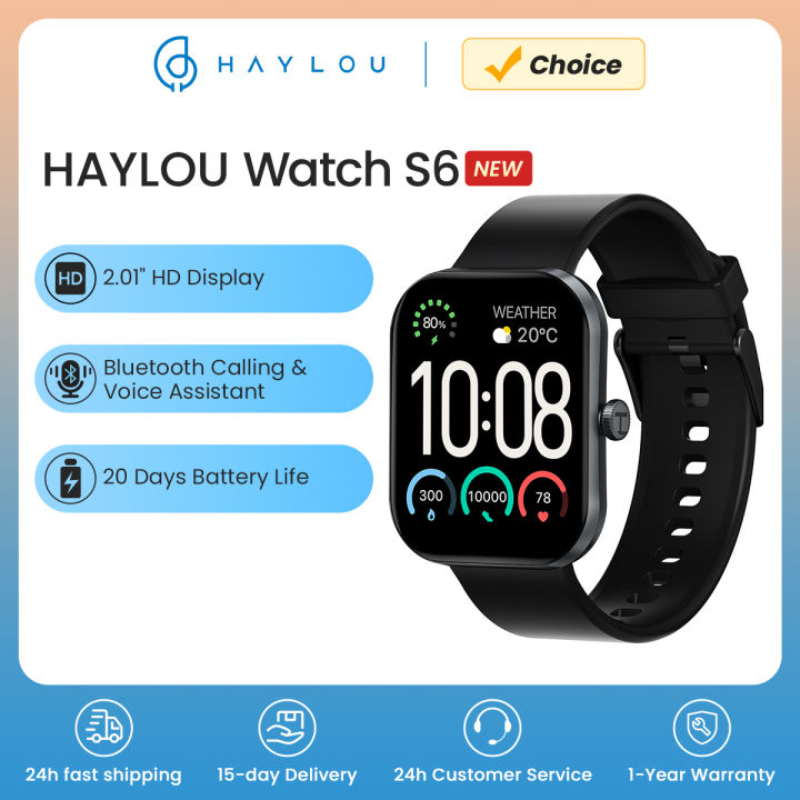 HAYLOU Watch S6 Smartwatch 2.01 HD Display Smart Watch Bluetooth Voice ...
