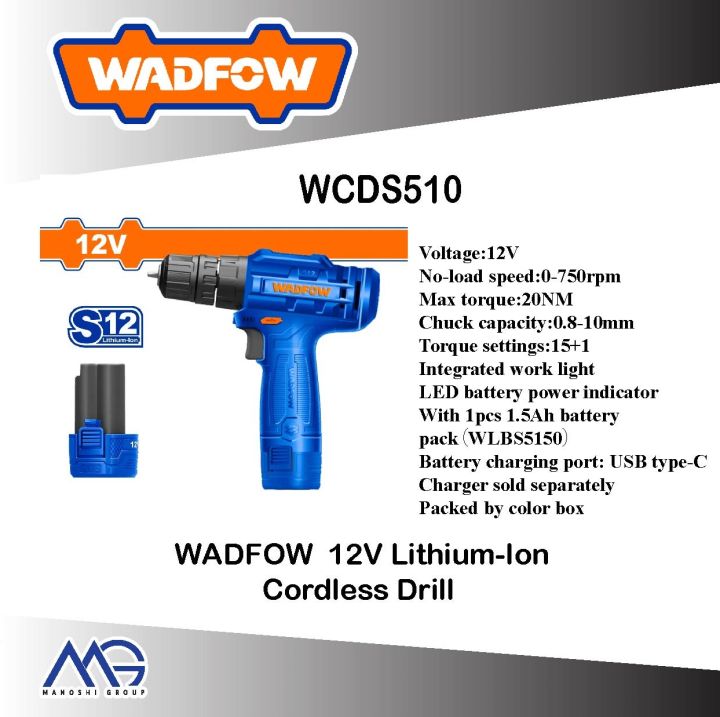 WADFOW 12V Lithium- Ion Cordless Drill | Daraz.com.bd