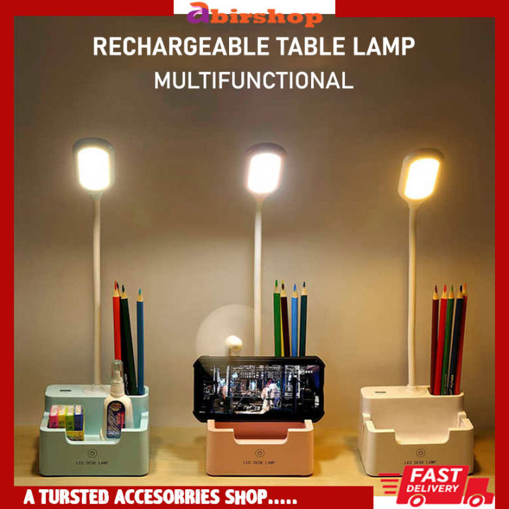 Multi-functional table lamp USB Charging rechargeable led desk lamp eye ...