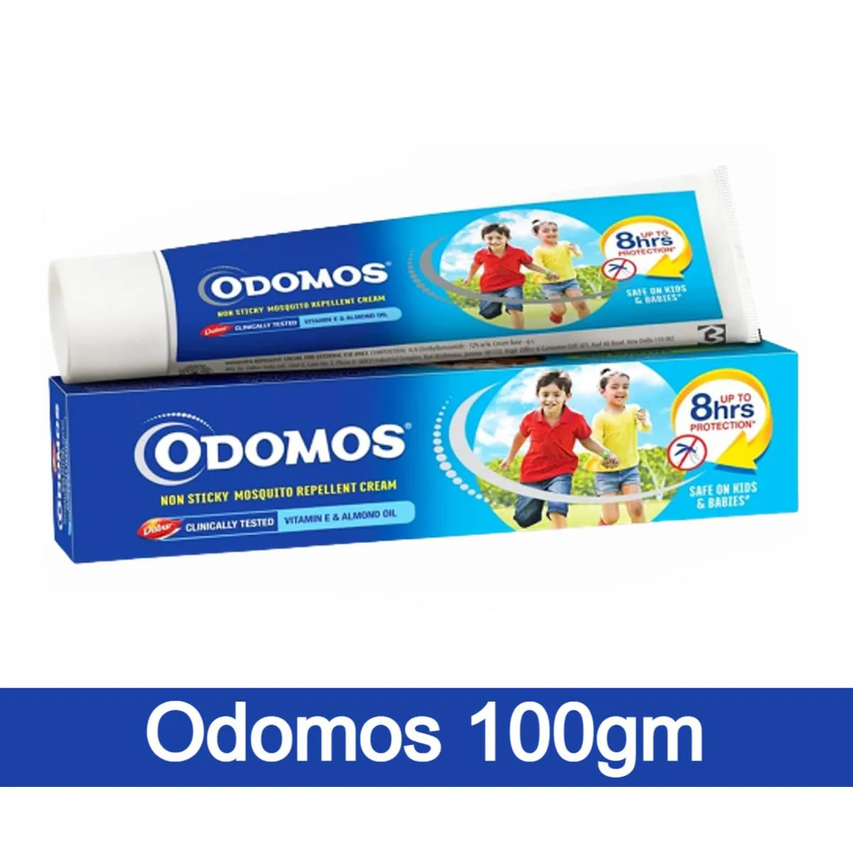 Odomos Non-Sticky Mosquito Repellent Cream With Vitamin E & Almond - 100 Gm