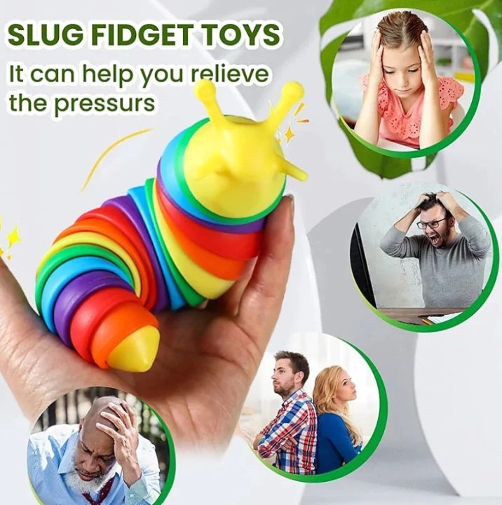 Slug Fidget Toy Sensory Fidget Toys(Multi-Color) | Daraz.com.bd