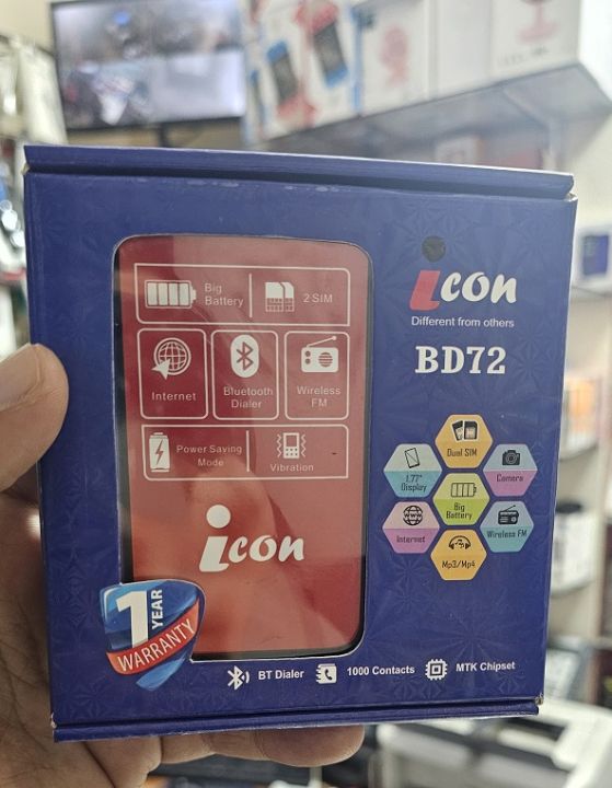 icon BD72 Mini Card Phone Dual Sim | Daraz.com.bd