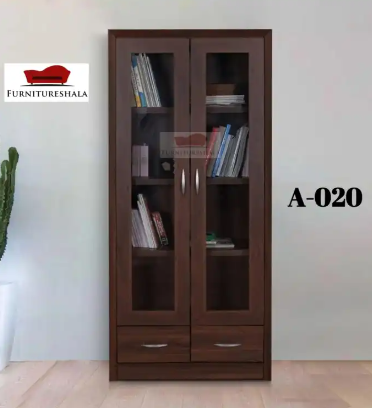 Showcase plus cloth storage-two glass door cum Bookshelf(5ft/2ft/1ft ...
