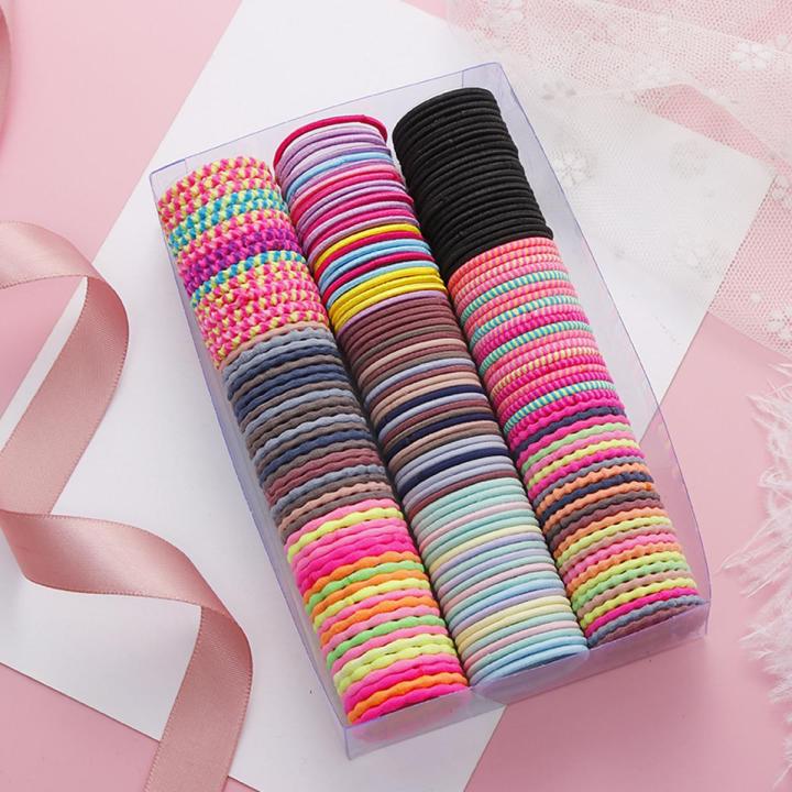 50Pcs/Pack Cute Children Elastic Rubber Bands Girls Colorful 3cm Hair ...