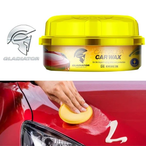 Gladiator Carnauba Car Wax (230 gm) Cream Polish For Car/Motorcycle ...