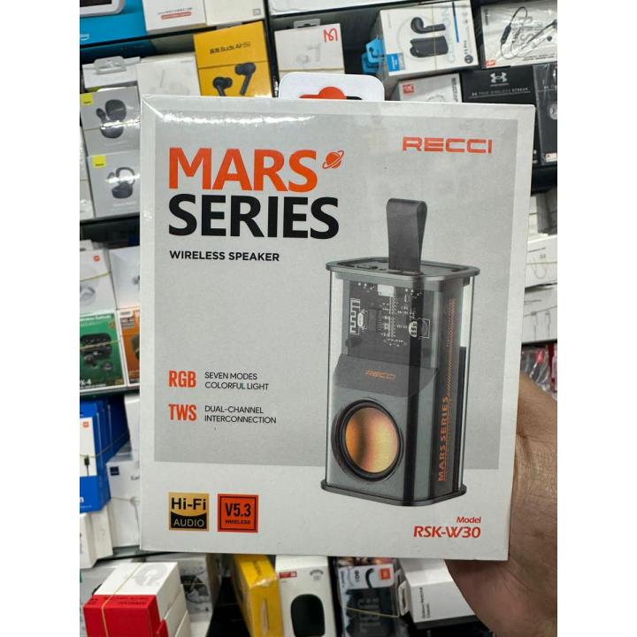 RECCI RSK-W30 Transparent Wireless Speaker with RGB Light | Daraz.com.bd