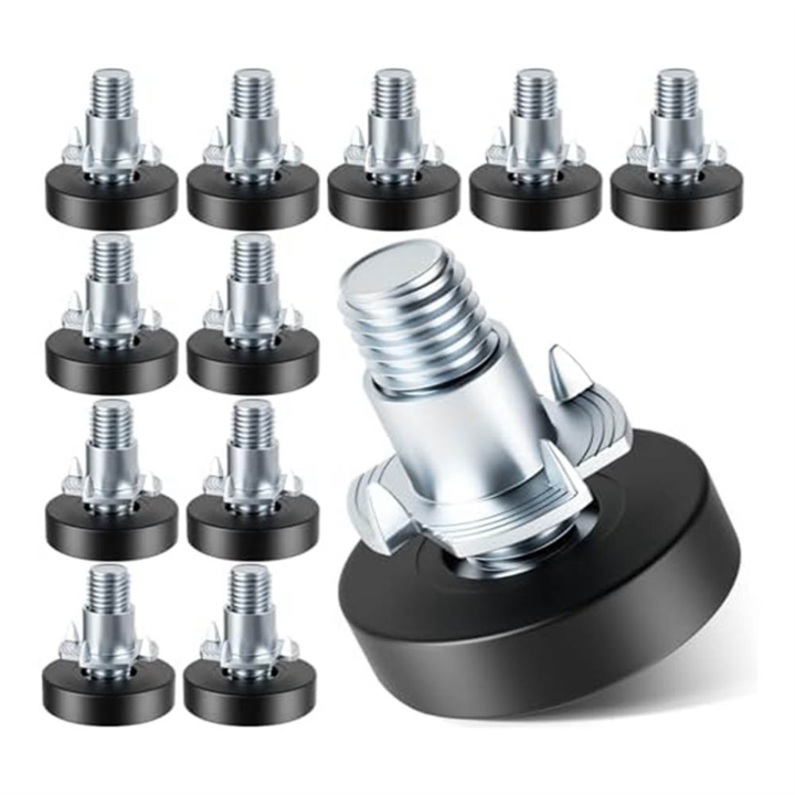12 Piece Furniture Leveling Feet with T-Nuts, 1/4In-20 UNC Thread ...