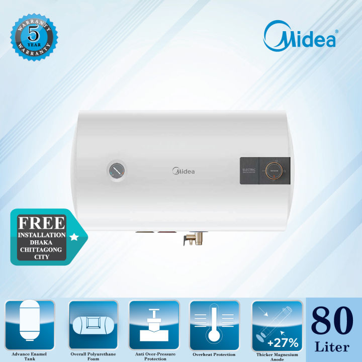 High-Performance - Midea D80 - Water Heater - 80L - White - Must Have - Easy to Use - Efficient ...