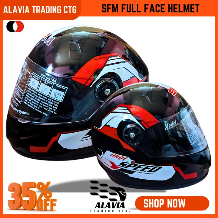 SFM 360V High-Speed Full Face Bike Helmet – Aerodynamic Design, ABS ...