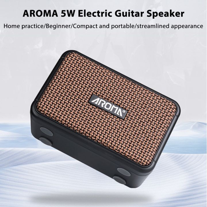 AROMA AG-04 5W Electric Guitar Amplifier - BT/Headphone Connection, 6.35mm Input, Plug and Play ...