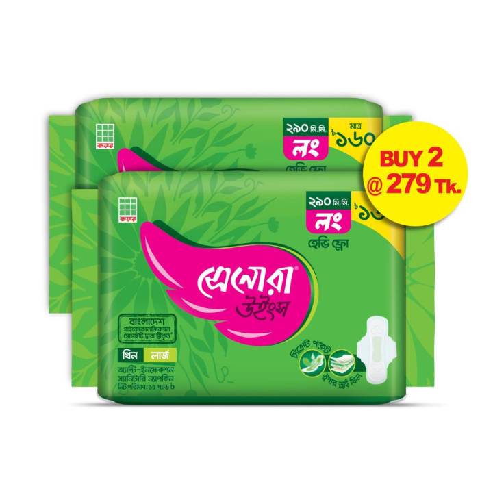 Senora Wings Long Heavy Flow Sanitary Napkin 290mm - 15 pads (Buy 2 ...
