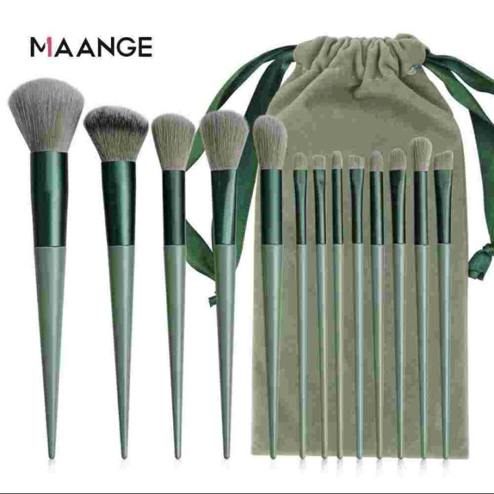 13pcs Green Makeup Brush Set | Daraz.com.bd