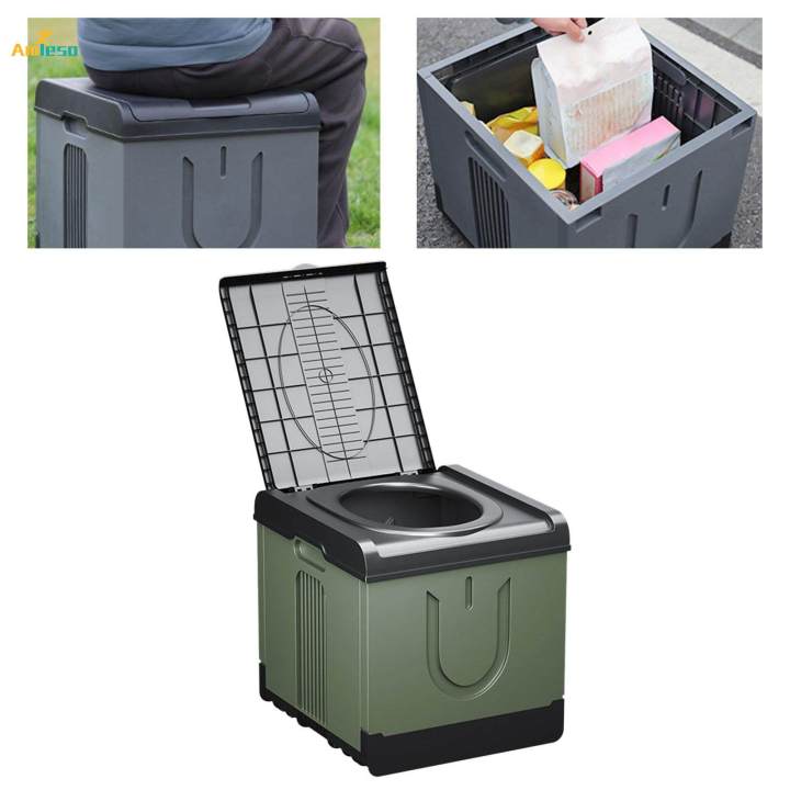 Portable Toilet Storage Box Folding Camping Toilet for Fishing Beach ...