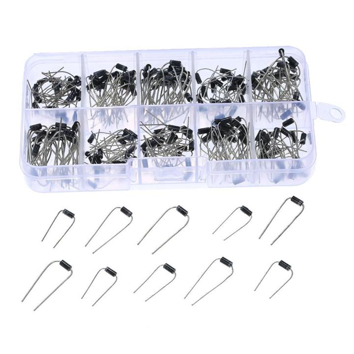 200pcs 10 Values Rectifier Diode Assorted Kit with Clear Box 1N4001 ...
